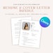 Resume and Cover Letter Template Bundle Professional Resume Template CV ...