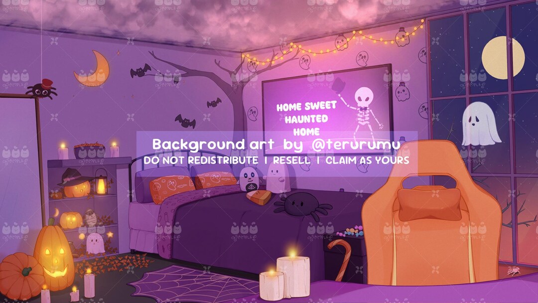 Vtuber Spooky Background - Etsy