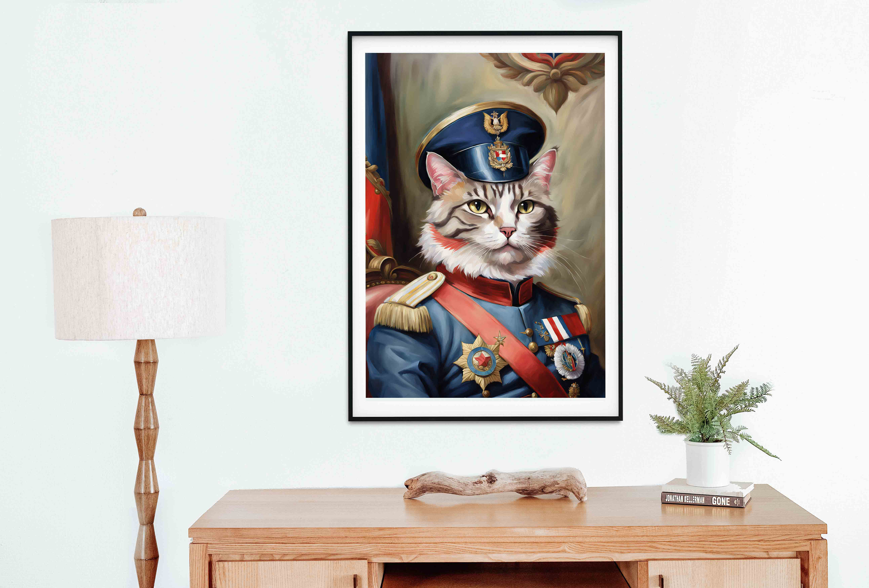 Regal Military Cat Commander - Cat in Uniform Portrait, Noble Feline ...