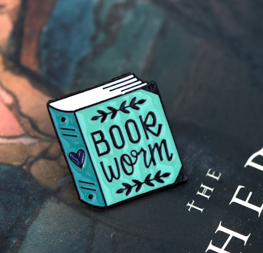 Bookworm Enamel Pin/ Library Pin/ Cute Brooch - Etsy