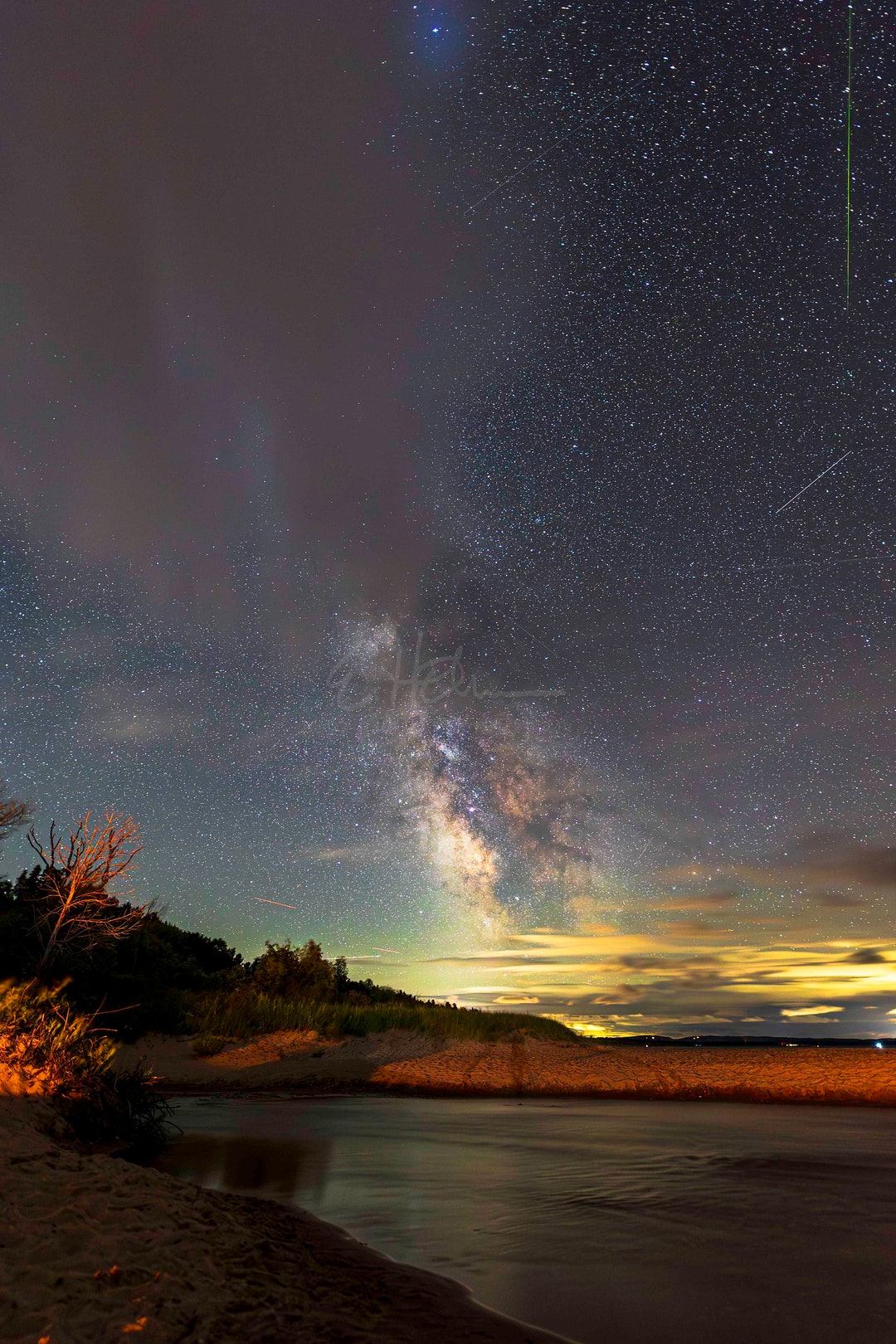 Milky Way Over Otter Creek With Perseids Meteor portrait Orientation ...