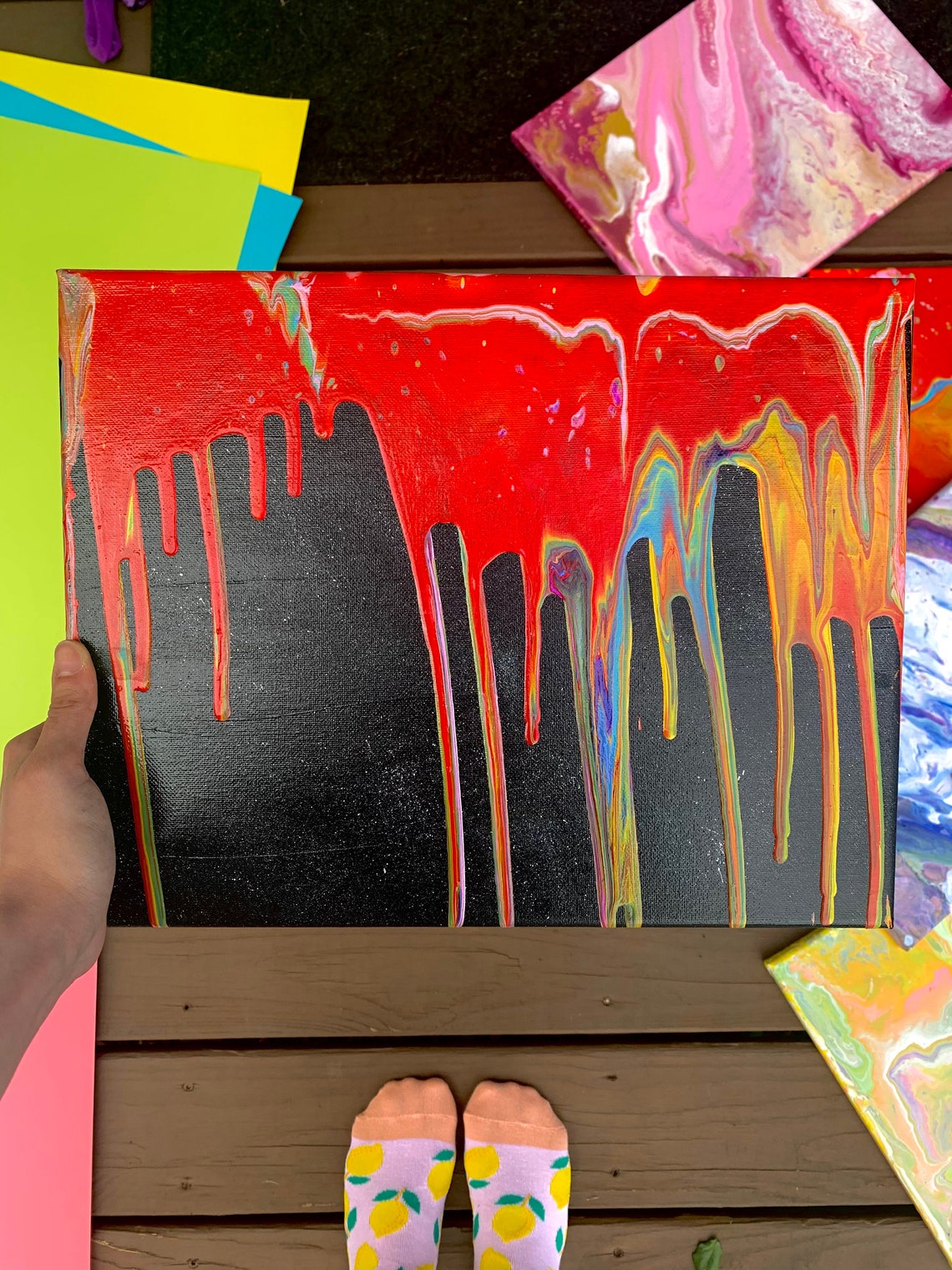 Rainbow Drip Pour - Etsy