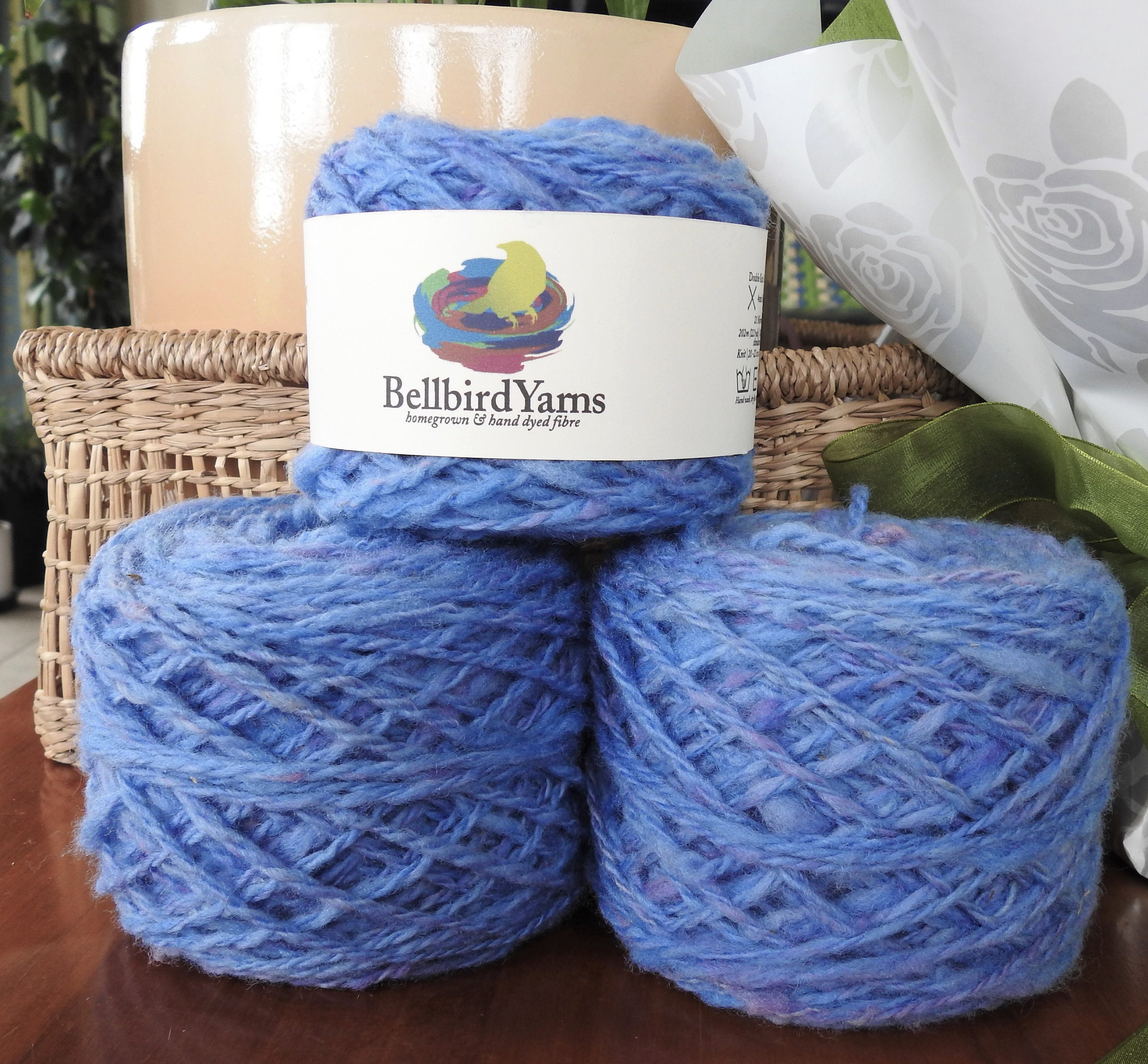 Yarn Macrame Craft Supplies & Tools Soft blue with hints of purple and ...