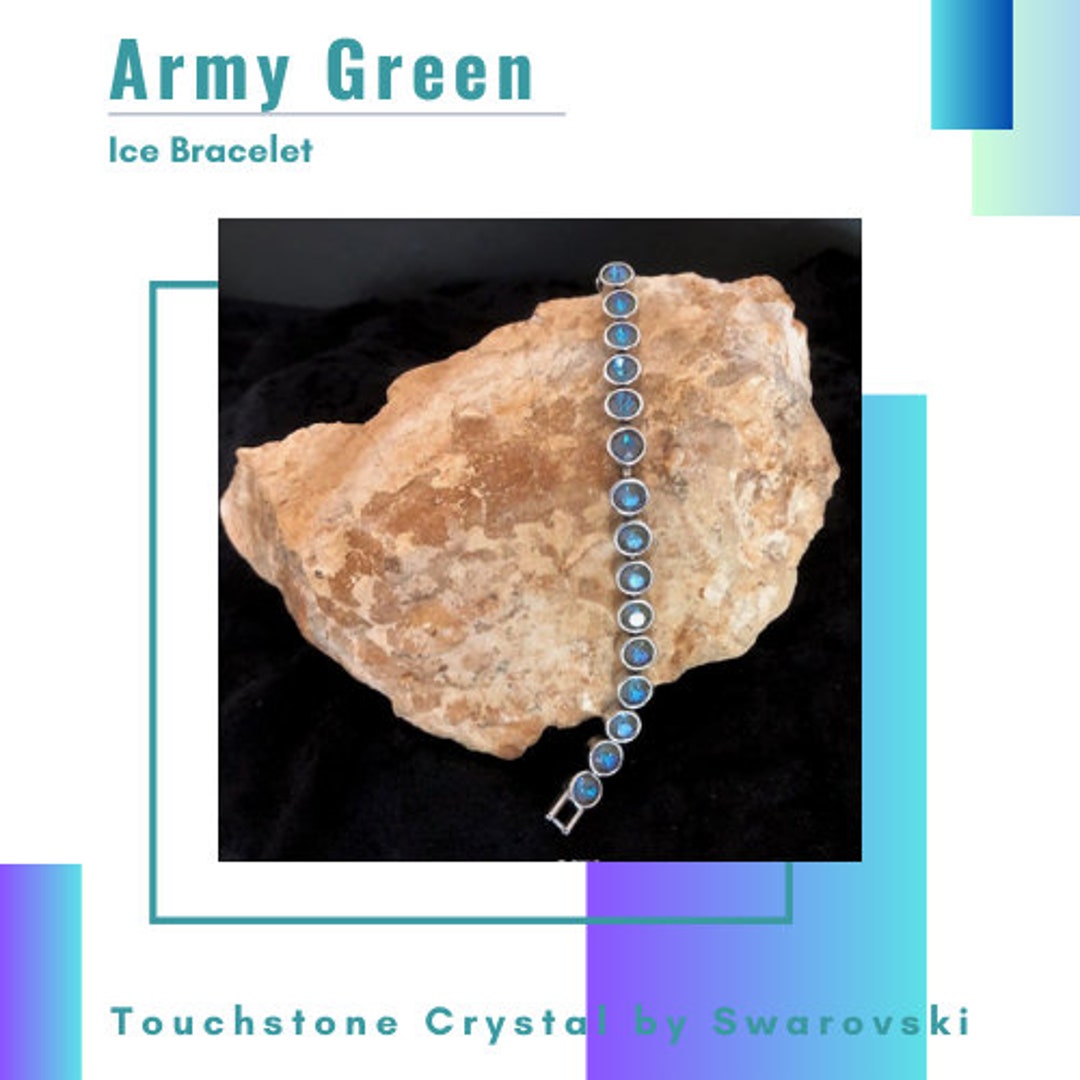 Touchstone Crystal by Swarovski Army Green Ice Bracelet Gift - Etsy