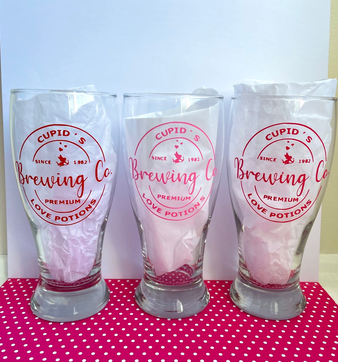 Cupids Brewing Co. Drinking Glass Valentines Day Pint Glass Cupid and ...