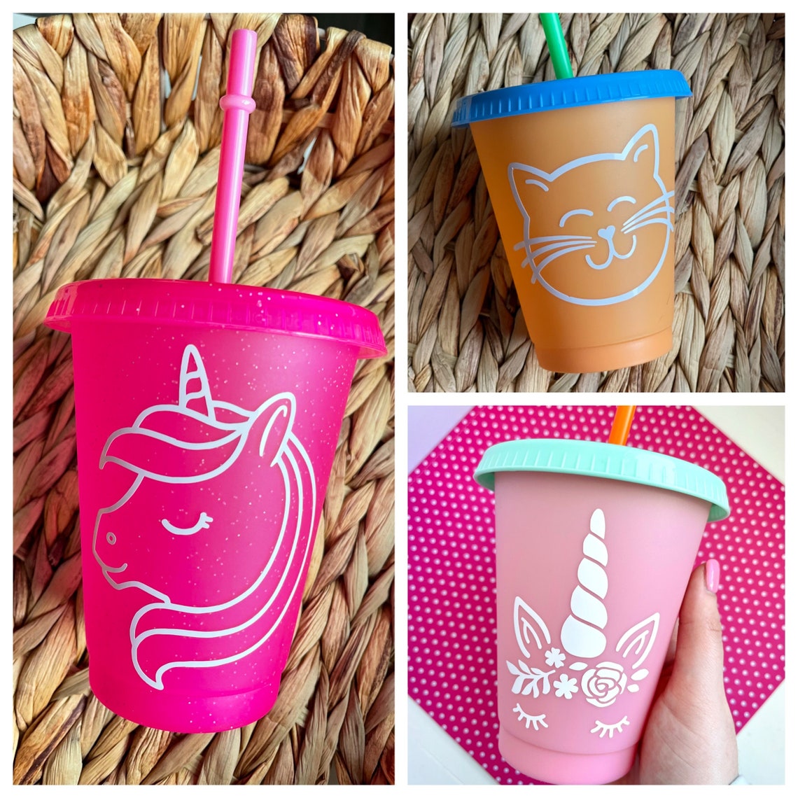 Kids Cups Personalize Cup With Name and Design Straw and - Etsy