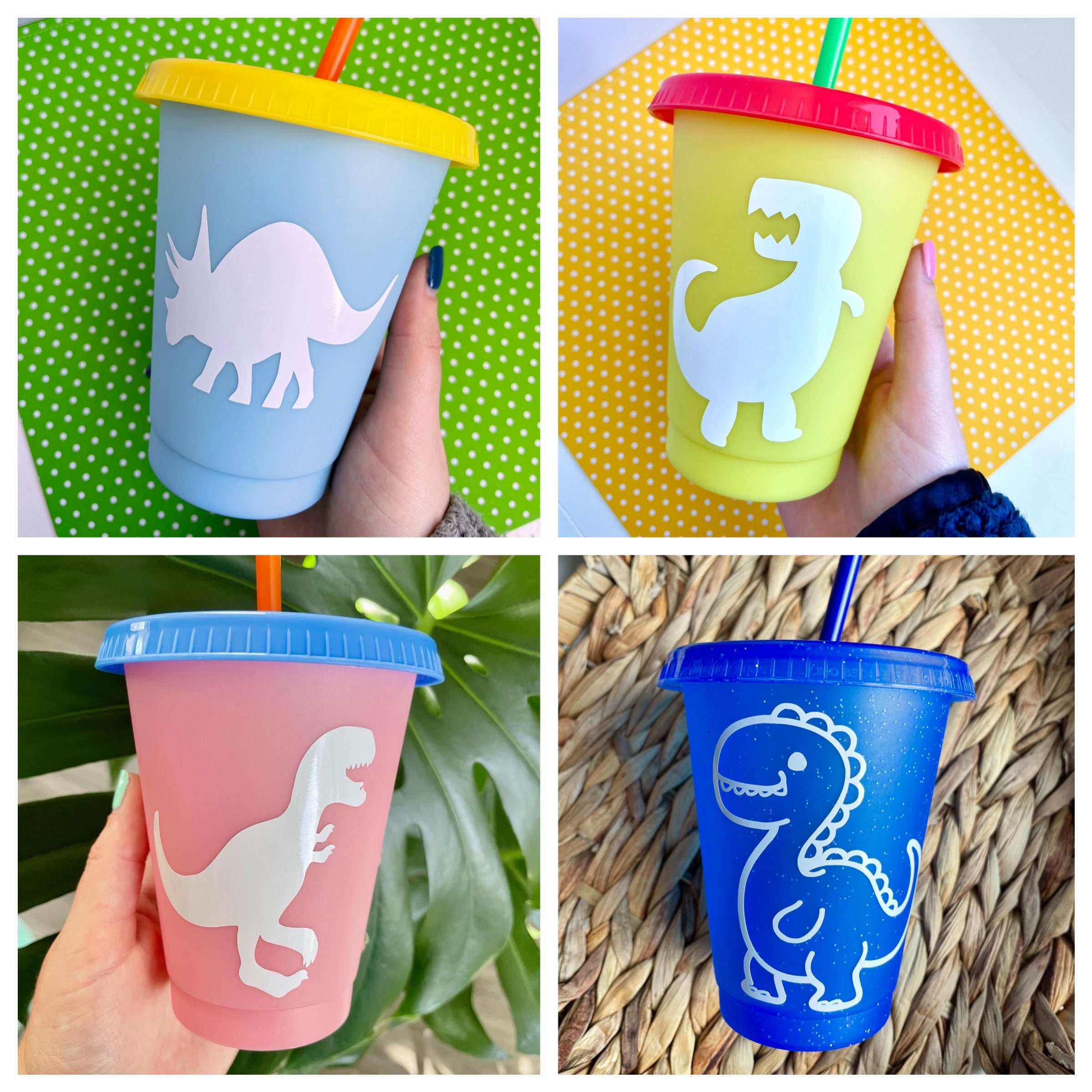 Kids Cups, Personalize Cup With Name and Design, Straw and Lid, Color ...