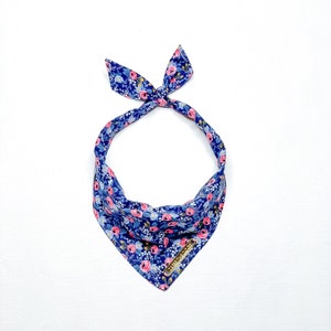Rose Dog Bandana // Roses, Flowers, Floral // Blue, Periwinkle, Navy ...