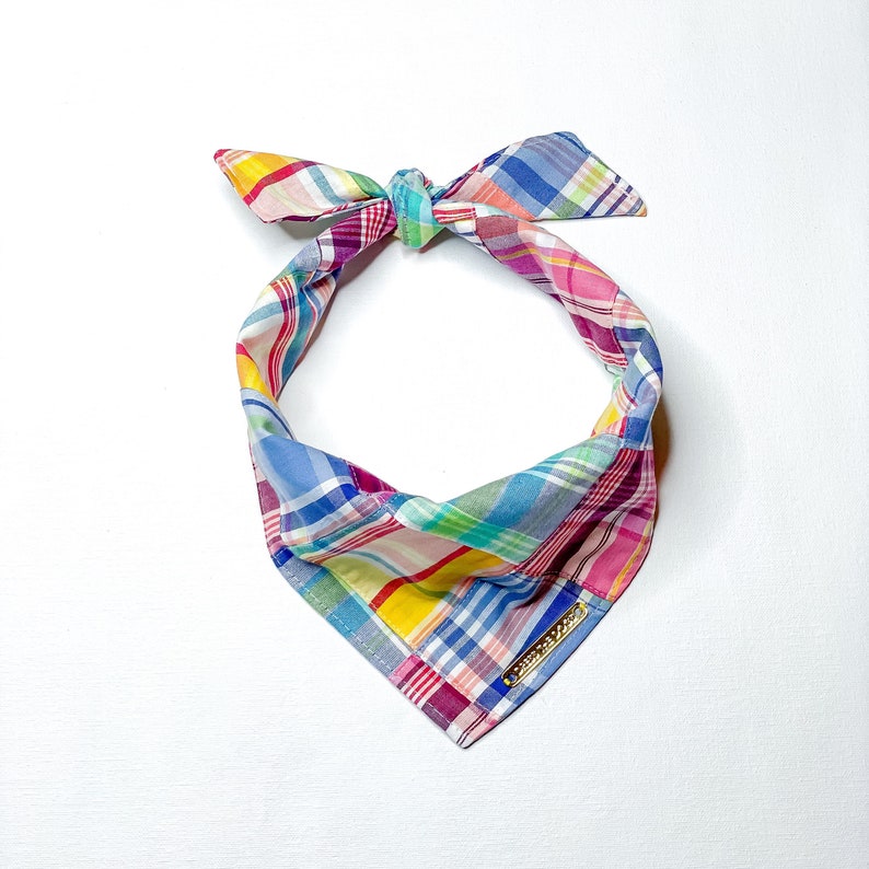 Patchwork Madras Dog Bandana: Sorbet Summer Colors - Etsy UK