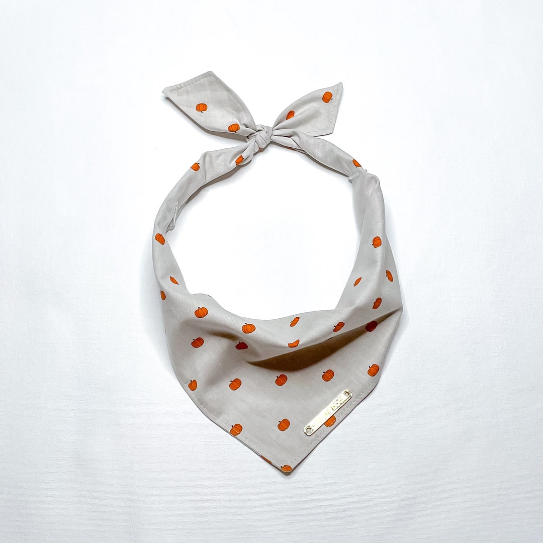 Chambray Pumpkin Bandana // Harvest, Pumpkins // Khaki, Orange ...