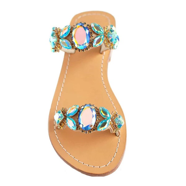 Turquoise Sandals - Etsy