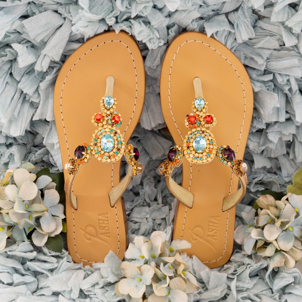 Rhinestone Sandals - Etsy