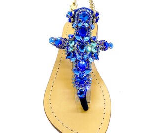 Royal Blue Sandals - Etsy