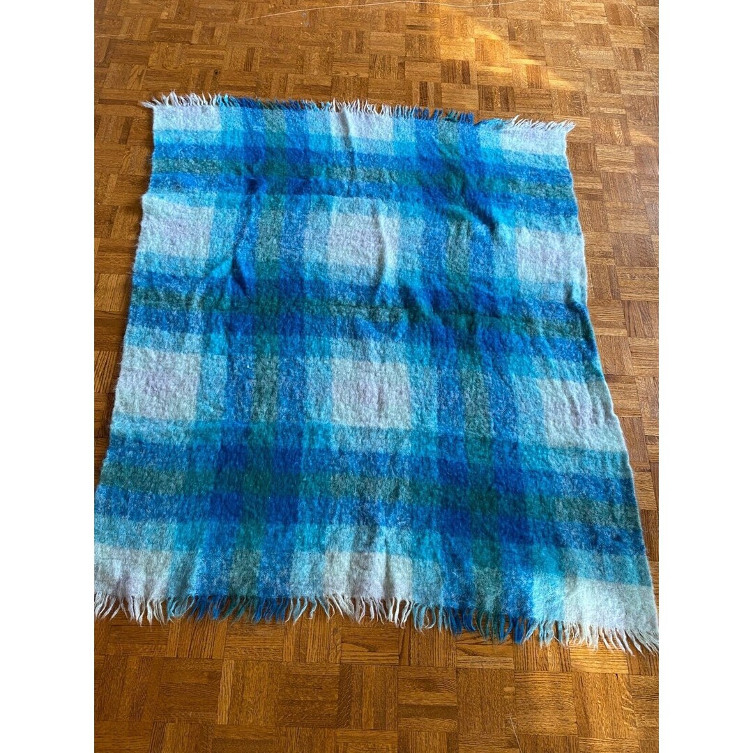 Vintage Blue Plaid Tartar Mohair Rug Made in Scotland Throw - Etsy