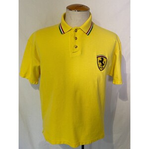 Vintage 1995 FERRARI Official Licensed Product Yellow Logo Polo ...