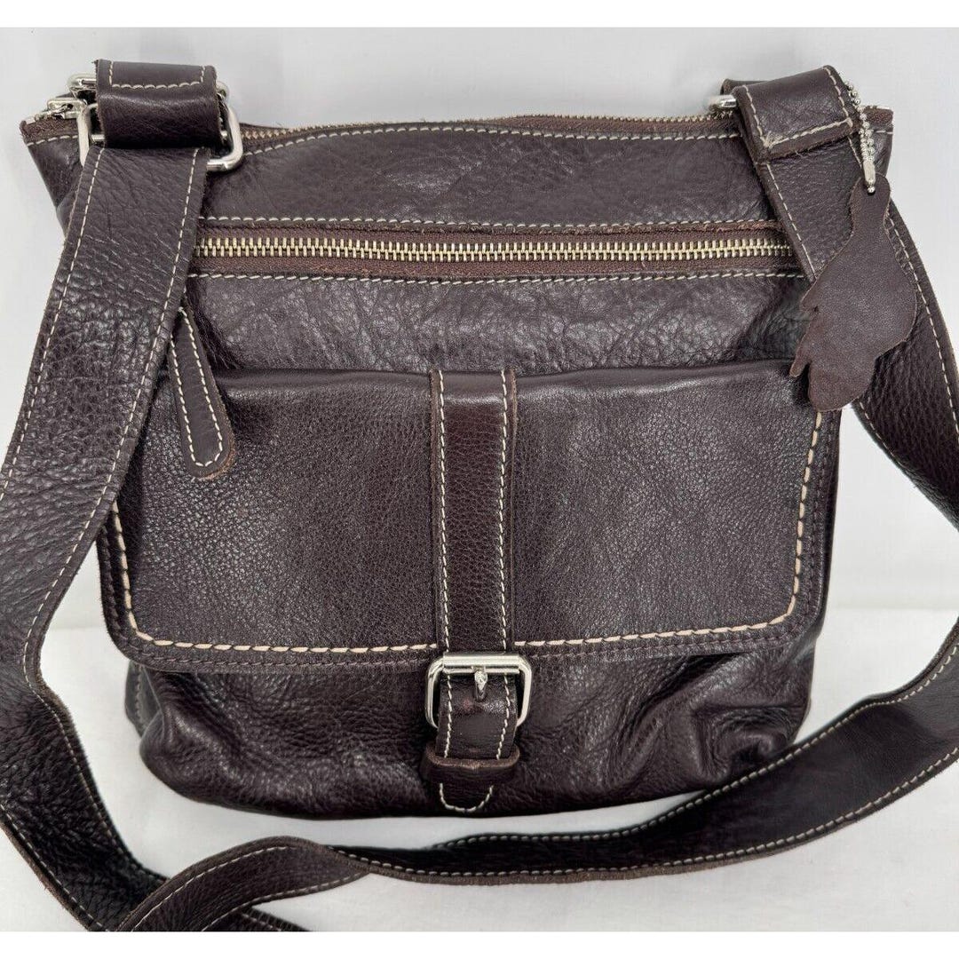 Vintage Roots Large Brown Pebble Luxury Leather Villager Purse ...