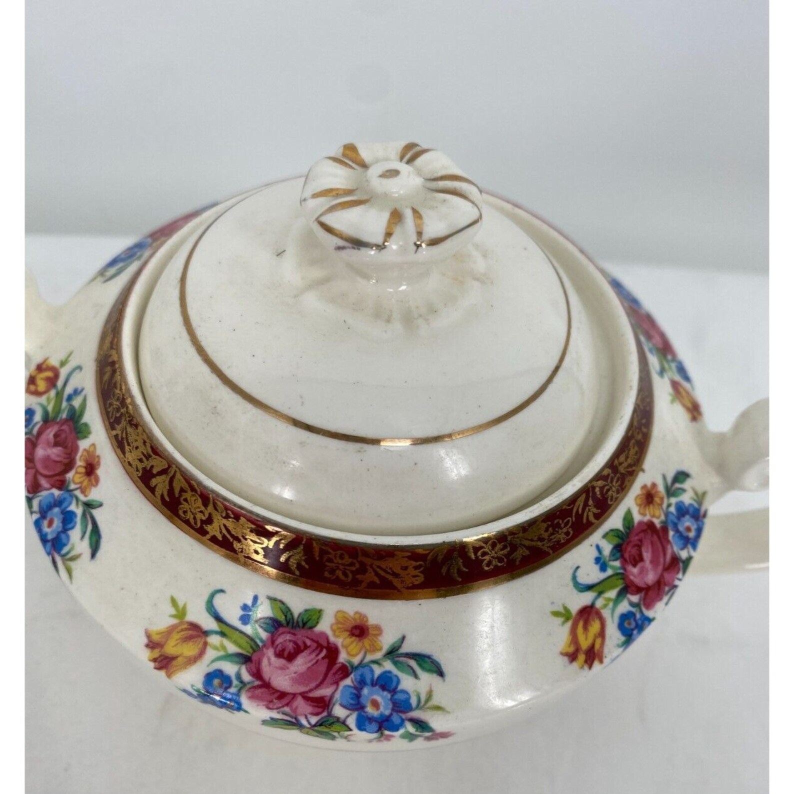 Vintage Swinnertons Staffordshire England Tudor Rose Sugar Bowl and ...