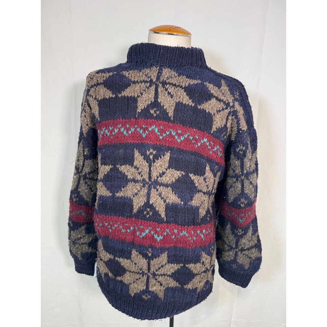 Buy Vintage Inkas Equador 100% Pure Wool Chunky Thick Knit Aztec Print ...