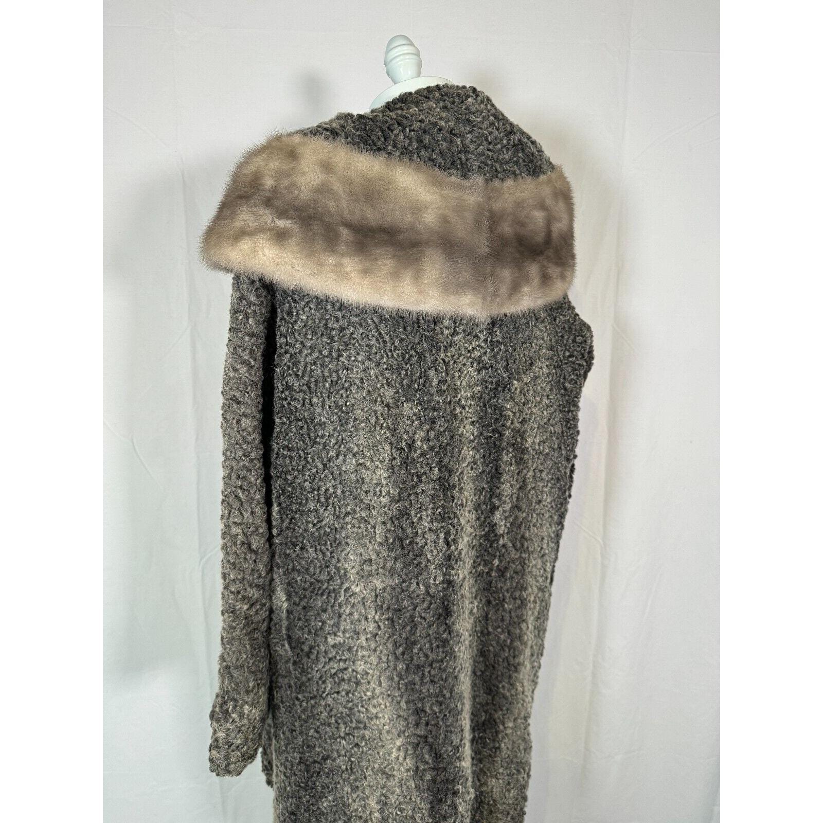 Vintage Canada Made Gray Karakul Curly Persian Lamb Fur Coat Jacket ...