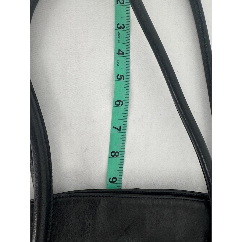 Vintage Dorsa Luxurious Black Leather Dome Tote Satchel Shoulder Bag ...