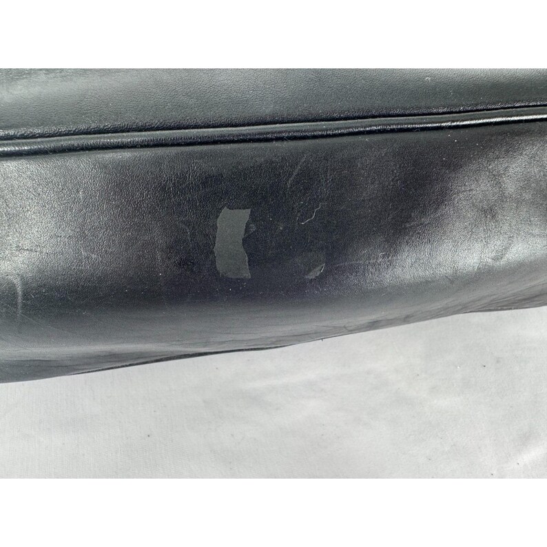 Vintage Dorsa Luxurious Black Leather Dome Tote Satchel Shoulder Bag ...