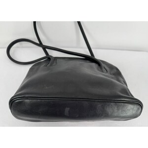 Vintage Dorsa Luxurious Black Leather Dome Tote Satchel Shoulder Bag ...