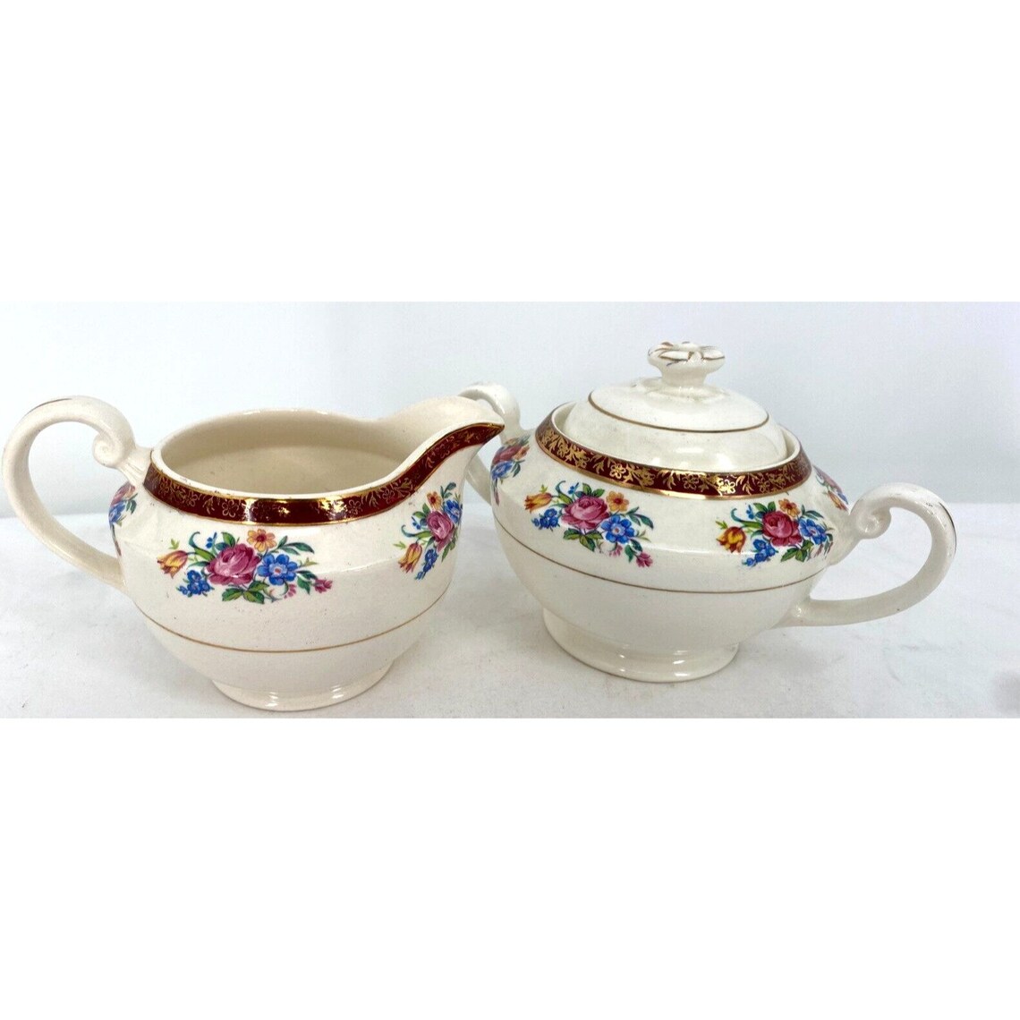 Vintage Swinnertons Staffordshire England Tudor Rose Sugar Bowl and ...