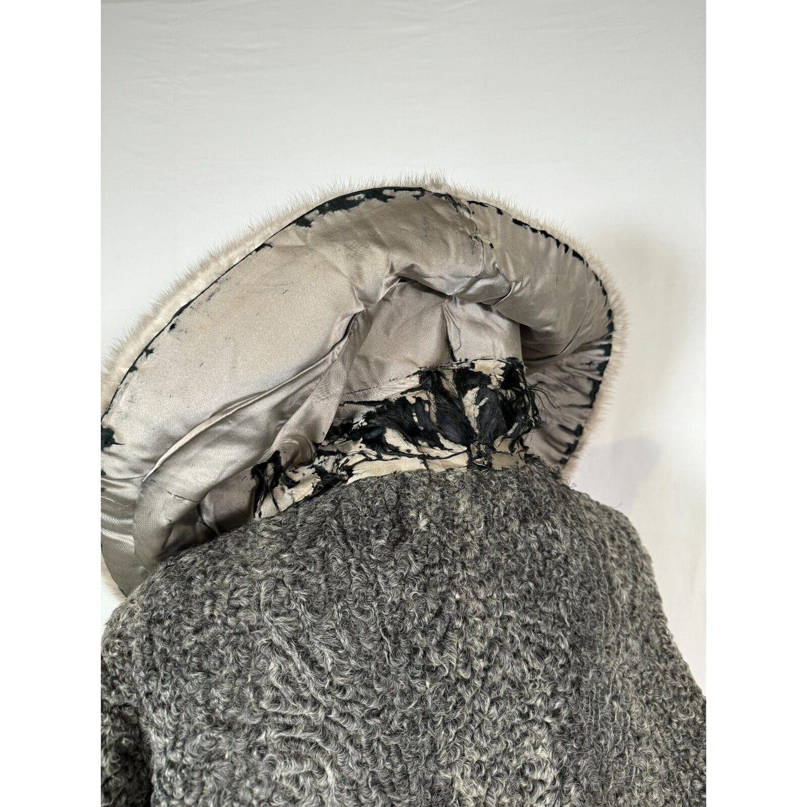Vintage Canada Made Gray Karakul Curly Persian Lamb Fur Coat Jacket ...
