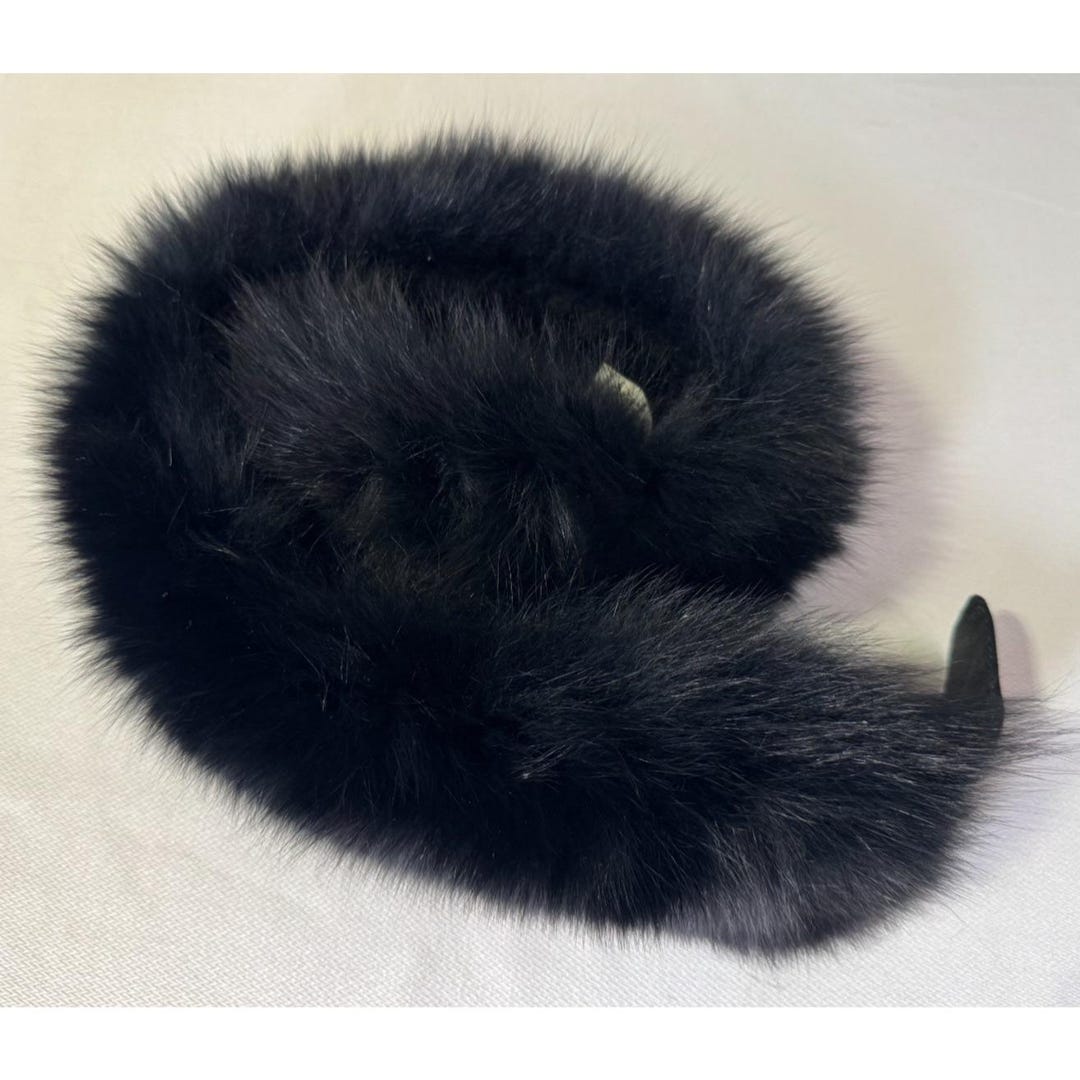 Vintage Dena New York Genuine Black Plush Dyed Fox Fur Scarf Collar - Etsy