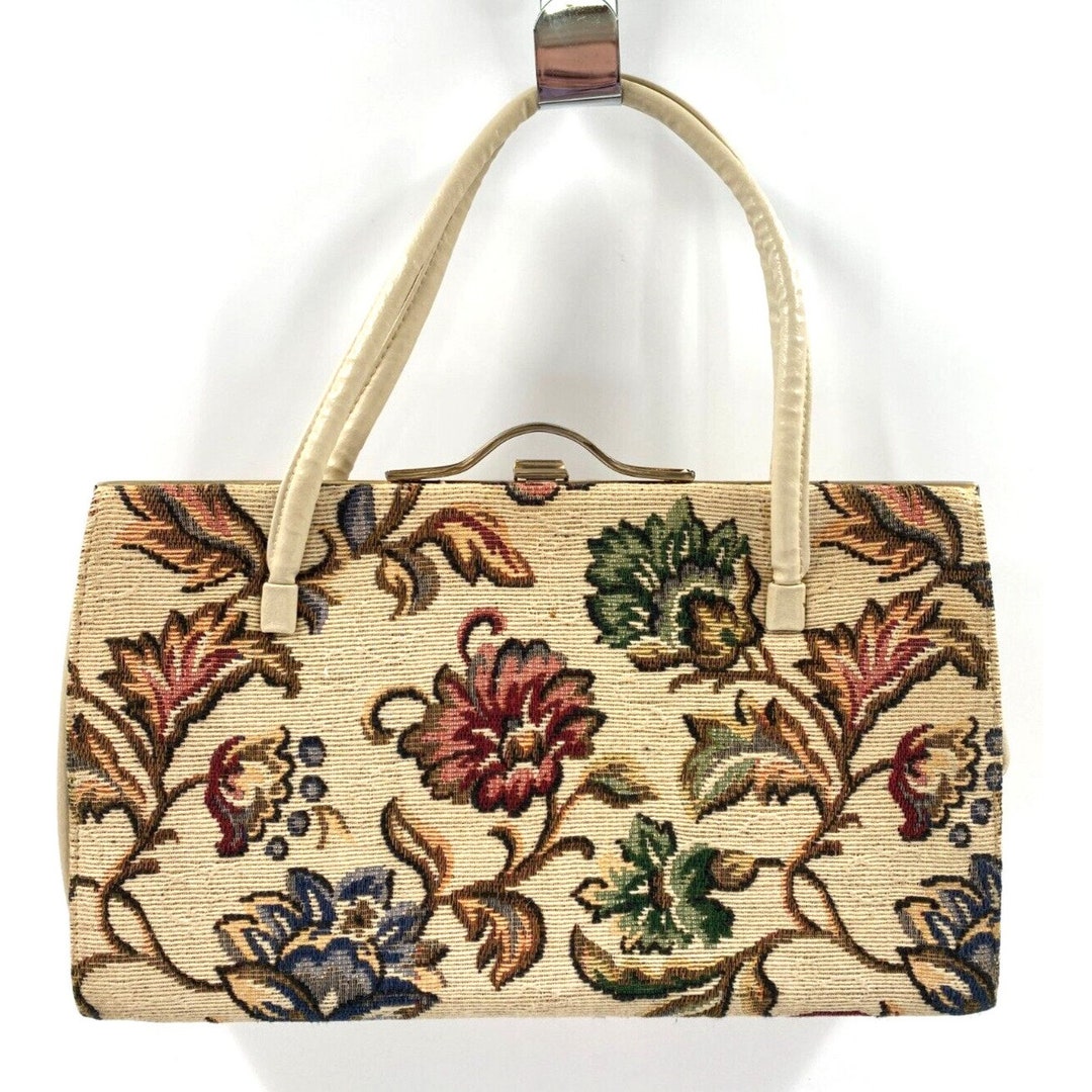 Vintage 60a JR Canada Needlepoint Tapestry Bag Tote Embroidered Purse ...