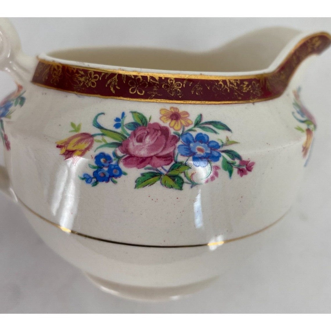 Vintage Swinnertons Staffordshire England Tudor Rose Sugar Bowl and ...