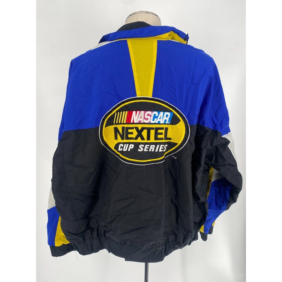 Vintage Nascar Nextel Cup Series Nylon Blue Yellow Black Jacket Coat ...