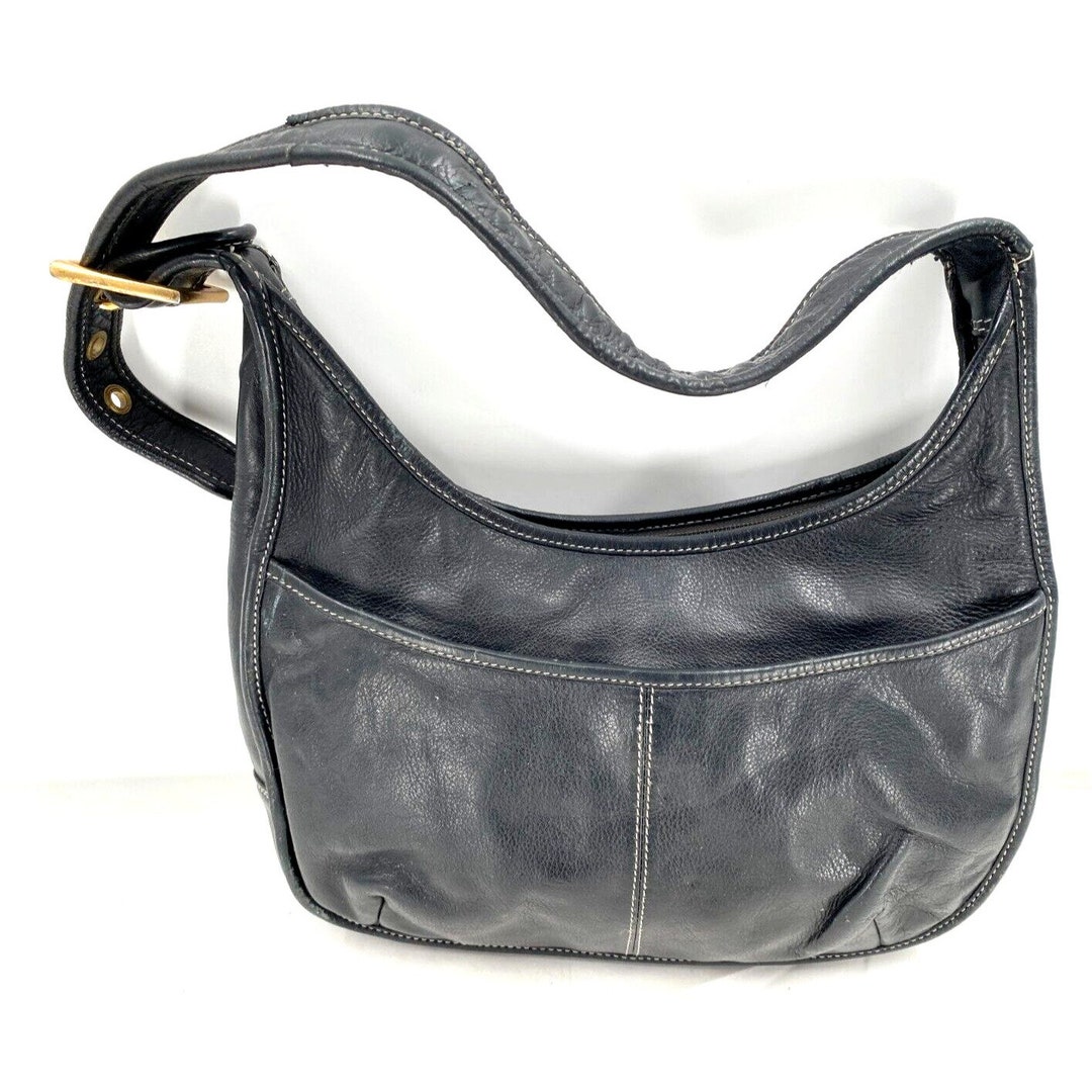 Vintage ILI New York Black Luxury Leather Saddle Shoulder Bag Purse ...