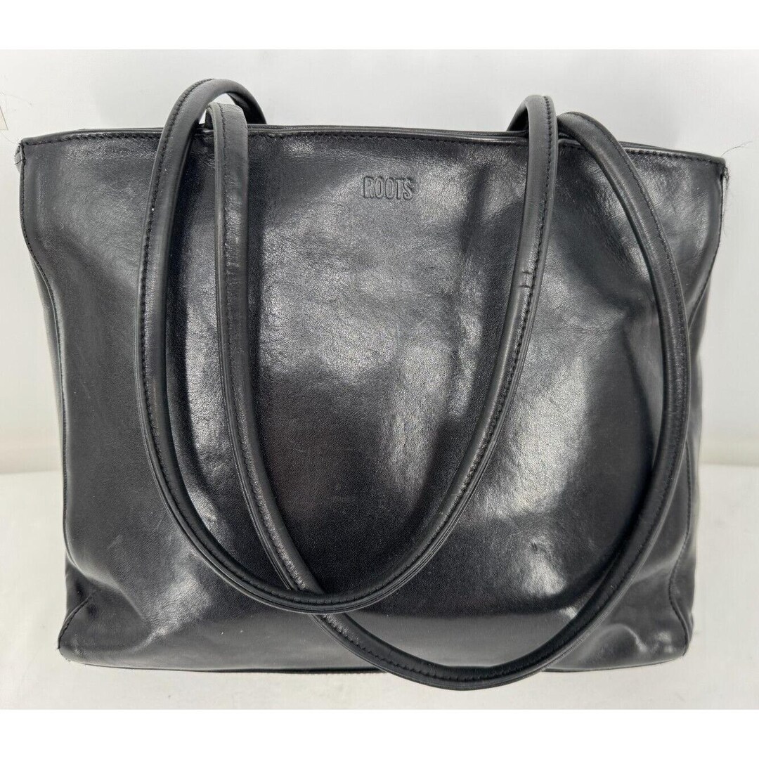 Vintage ROOTS Canada Black Luxury Leather Tote Shoulder Bag Handbag Purse Made in Canada - Etsy