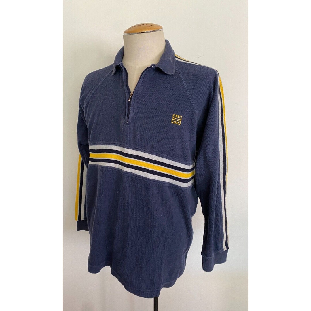 Vintage Givenchy Activewear Knit Polo Sweater Long Sleeve 1/4 Zip Men's ...