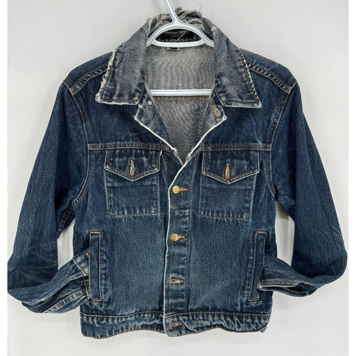 Vintage American Apparel Distressed Denim Jean Jacket Coat Men's Sz S ...