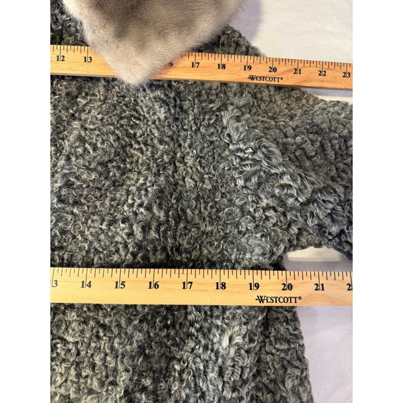 Vintage Canada Made Gray Karakul Curly Persian Lamb Fur Coat Jacket ...