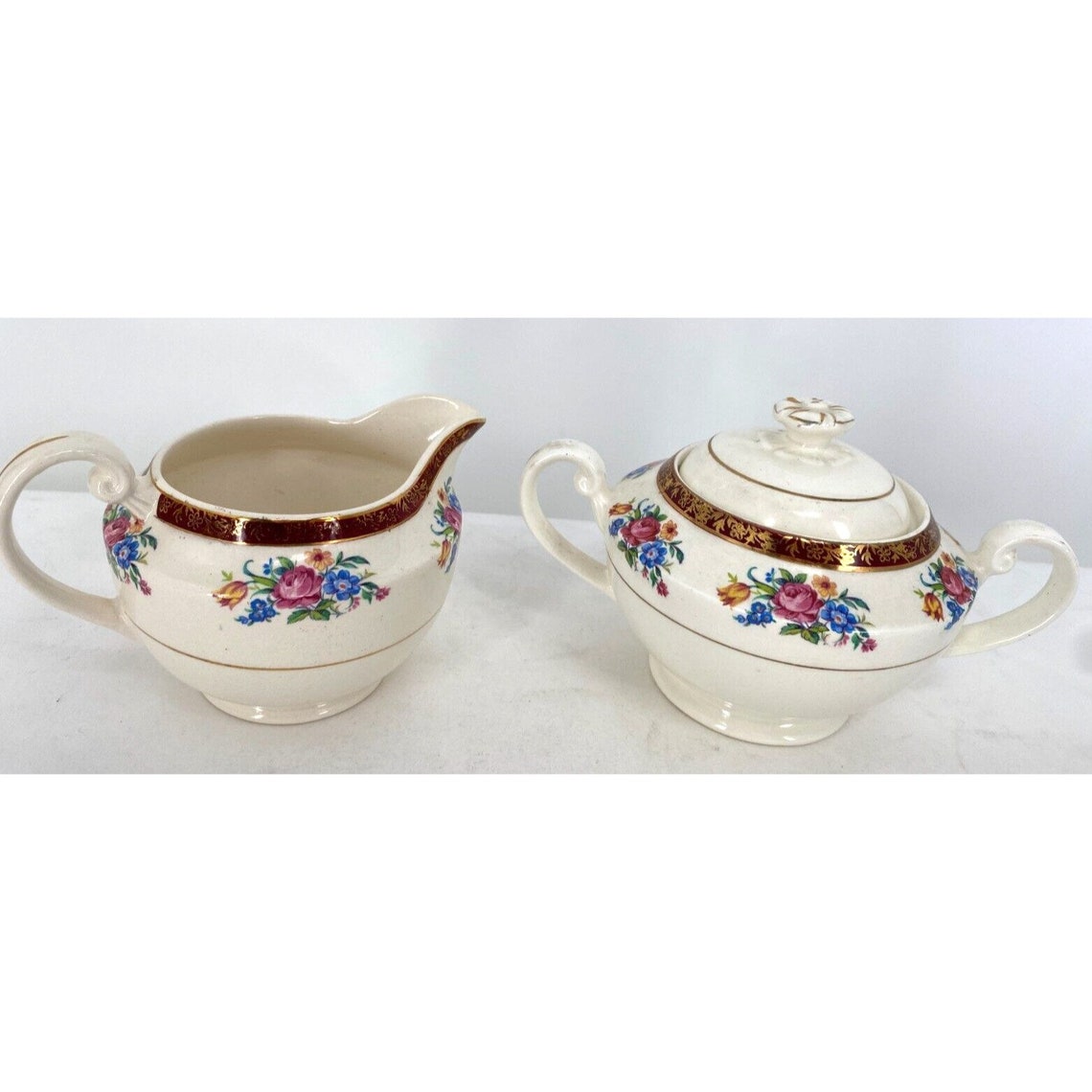 Vintage Swinnertons Staffordshire England Tudor Rose Sugar Bowl and ...