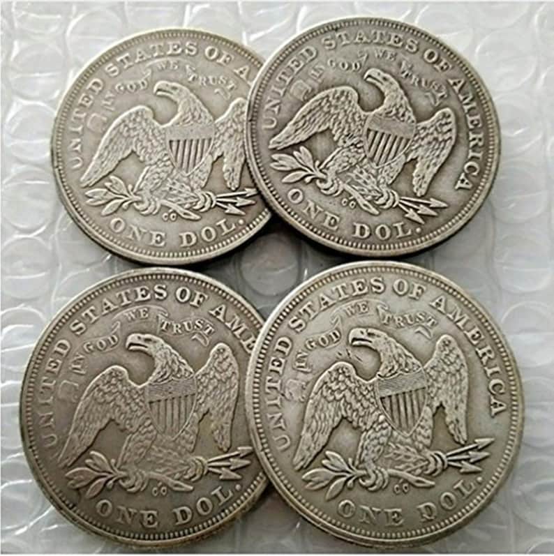 Rare USA United States 1870-1873 Seated Liberty 4 Pcs Full Set Silver ...