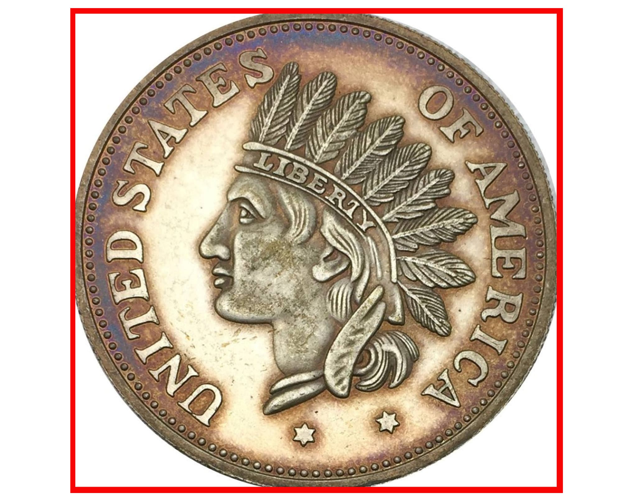 Rare 1851 USA American Indian Head Dollar Silver Color Cool Coin ...