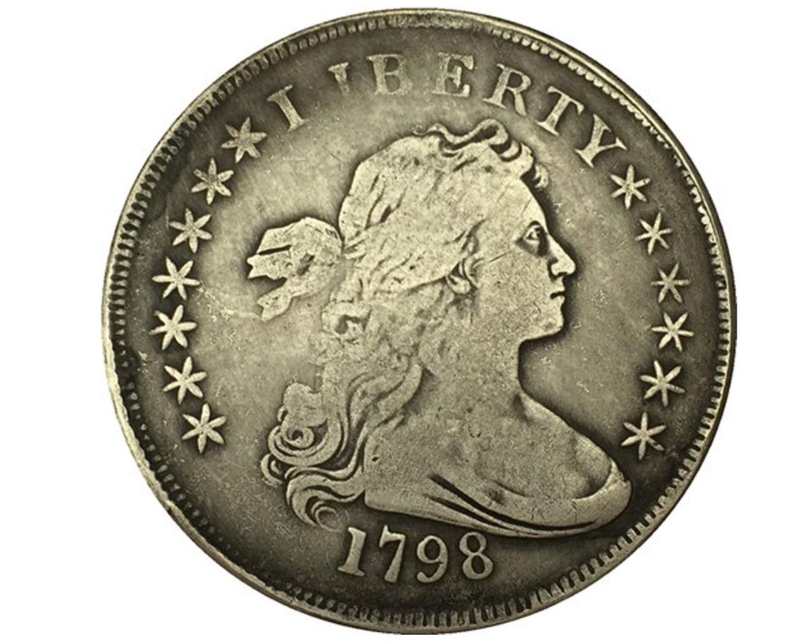 Rare 1798 USA American Liberty Draped Bust Dollar Silver Color Cool ...