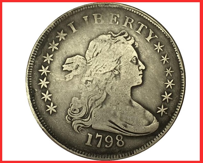 Rare 1798 USA American Liberty Draped Bust Dollar Silver Color Cool ...