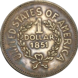 Rare 1851 USA American Indian Head Dollar Silver Color Cool Coin ...