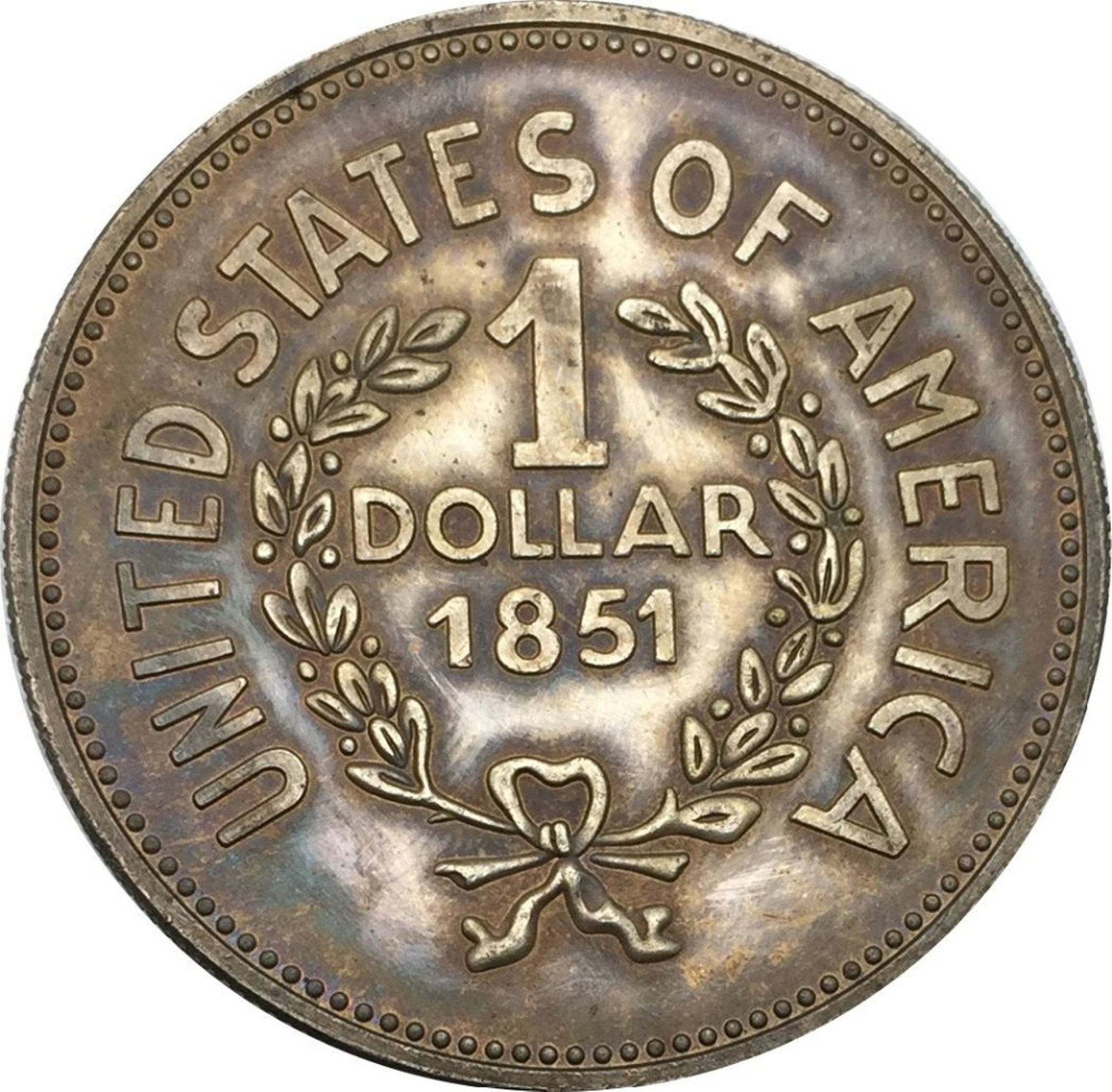 Rare 1851 USA American Indian Head Dollar Silver Color Cool Coin ...