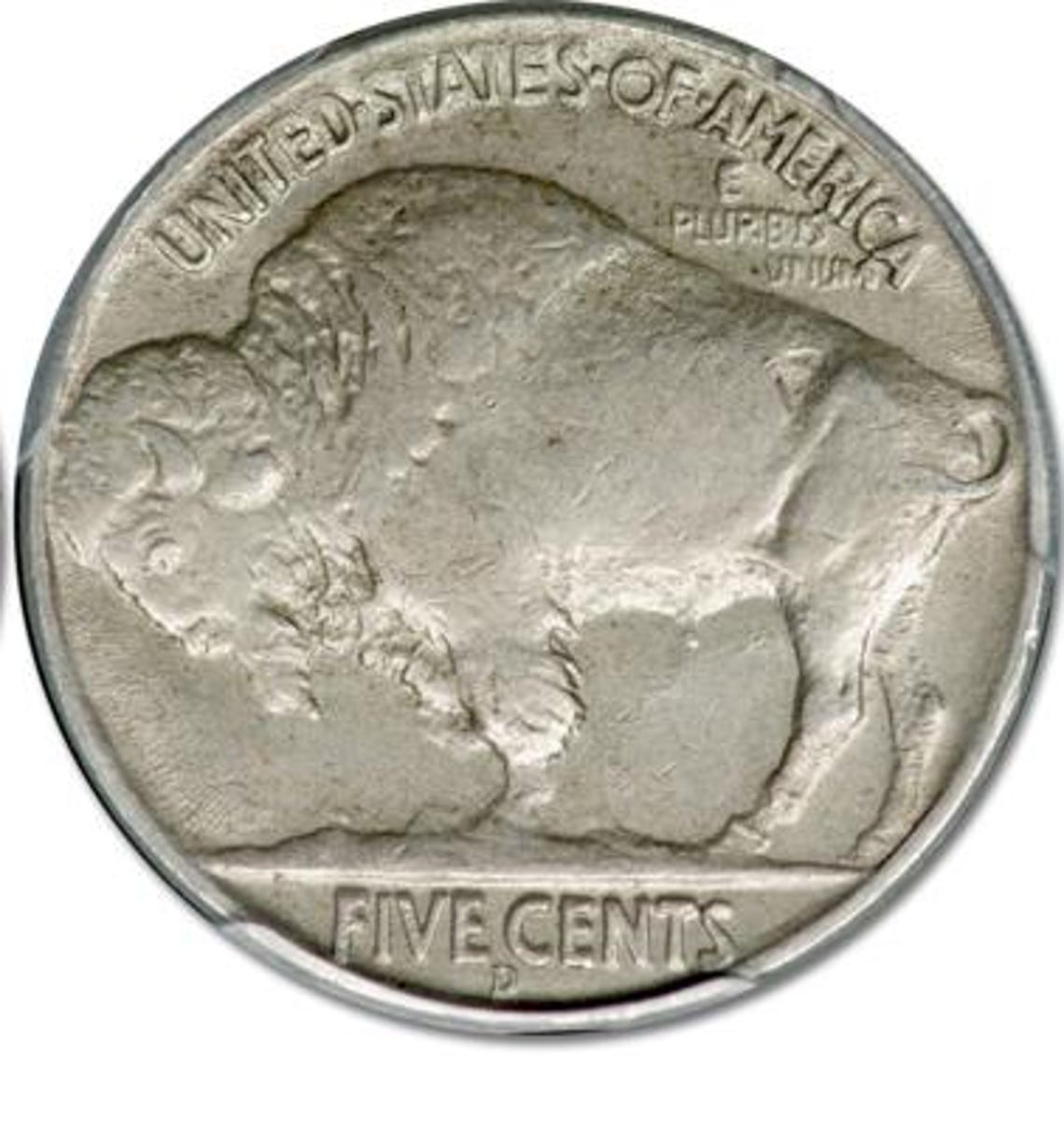 Rare USA United States 1937-D 3 Legs 5c Buffalo 5 Cents Silver Color ...