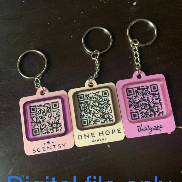 Qr Code Keychain - Etsy