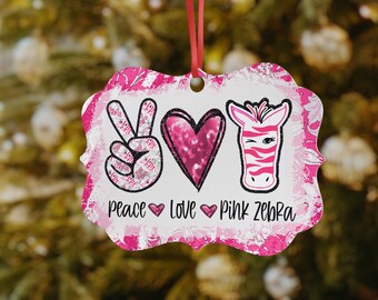 Peace Love Pink Zebra - Etsy