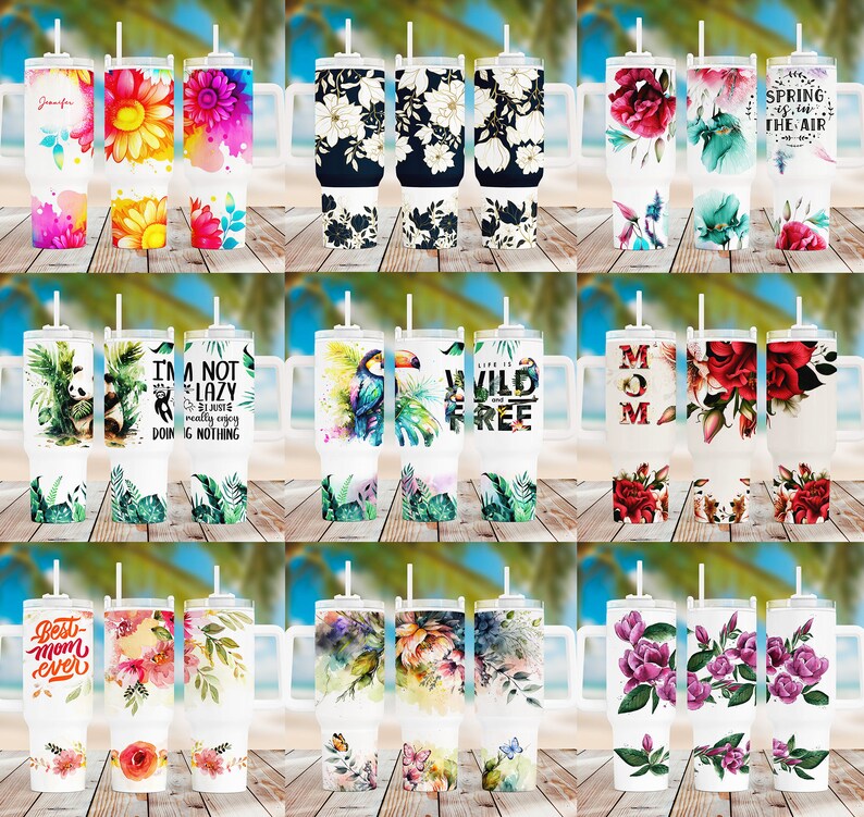 40oz Tumbler Sublimation Wrap Bundle PNG 50 Designs - Etsy