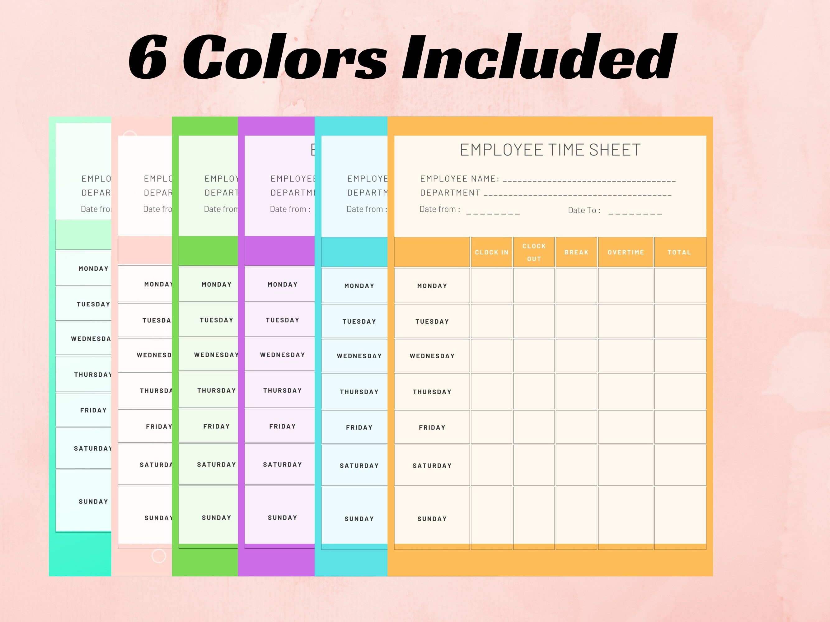 Employee Time Sheet | Employee Time Tracker | Printable Employee ...