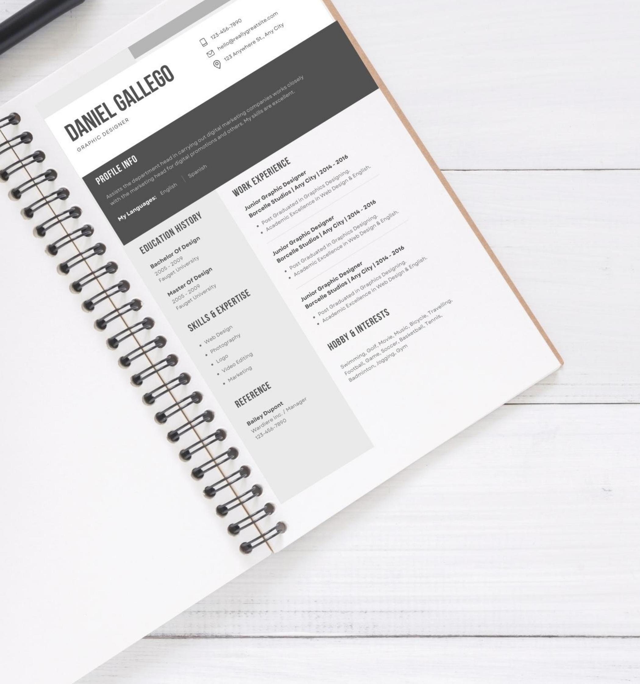 One Page Resume Template | Professional and Minimalist Design | Best ...